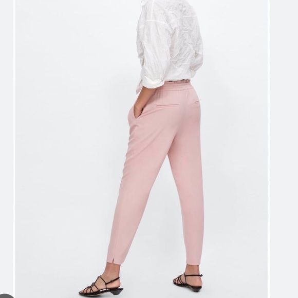Zara | Pants & Jumpsuits | Zara Dusty Pink Drawstring Pants | Poshmark